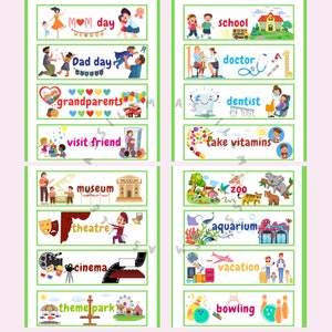 Visual Schedule Toddler Daily Routine Chart Printable Cards, Kids ...
