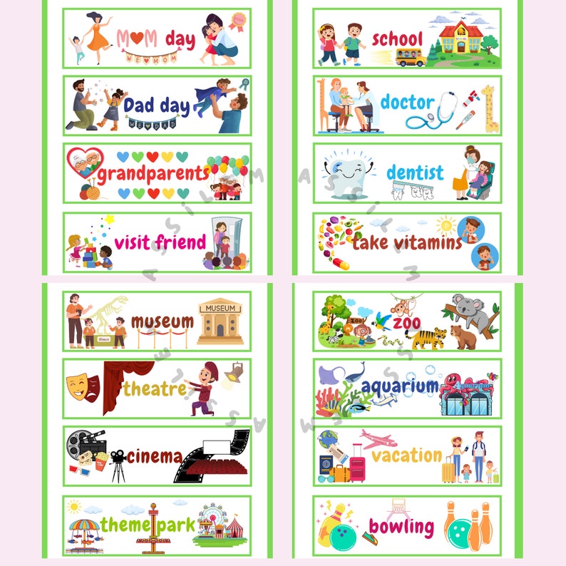 Visual Schedule Toddler Daily Routine Chart Printable Cards, Kids ...