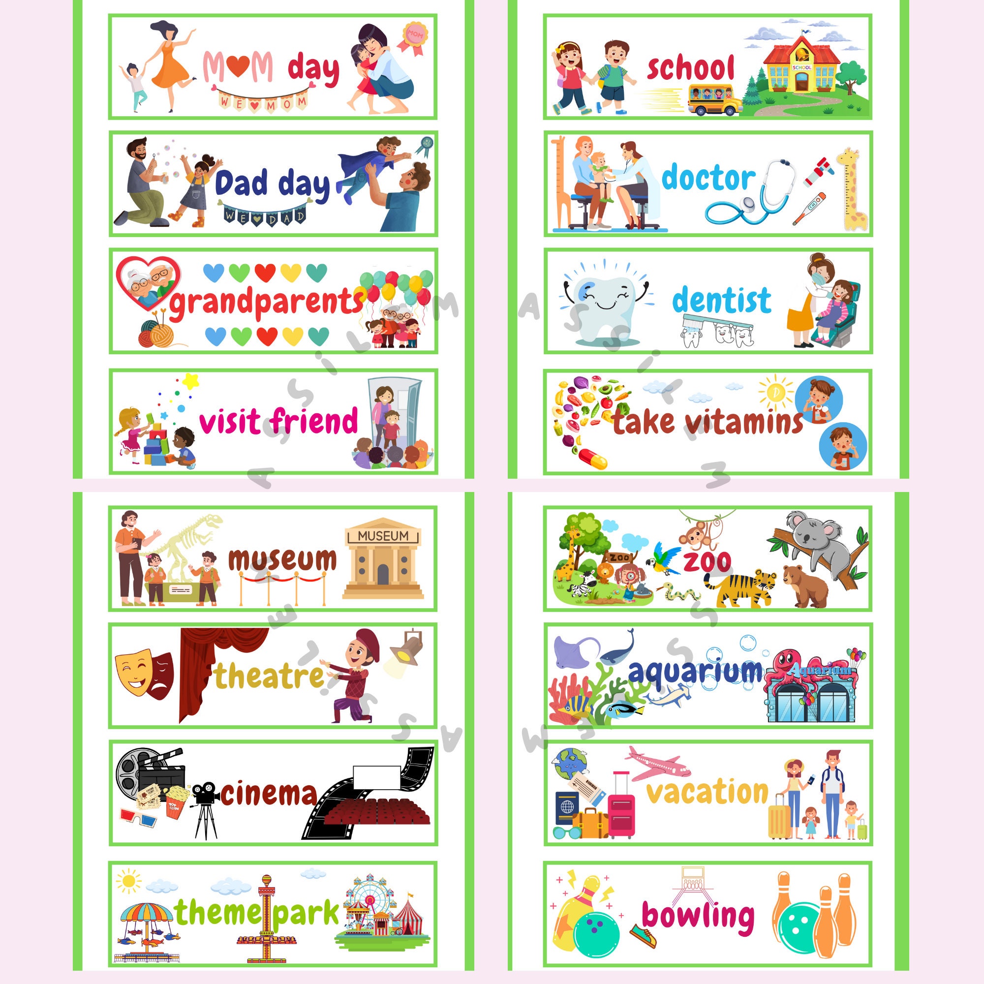 Visual Schedule Toddler Daily Routine Chart Printable Cards, Kids ...