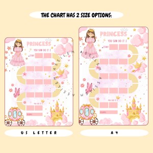 Princess Themed Educational Reward Chart for Kids,printable Behavior ...