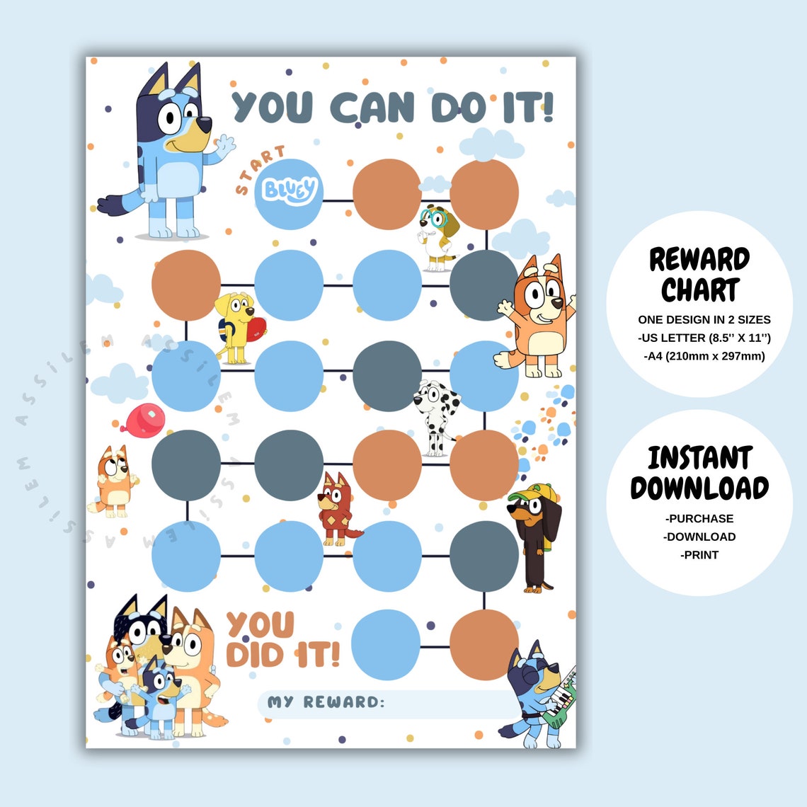 Bluey Reward Chart for Kids Printable Behavior Chart Kids Routine ...