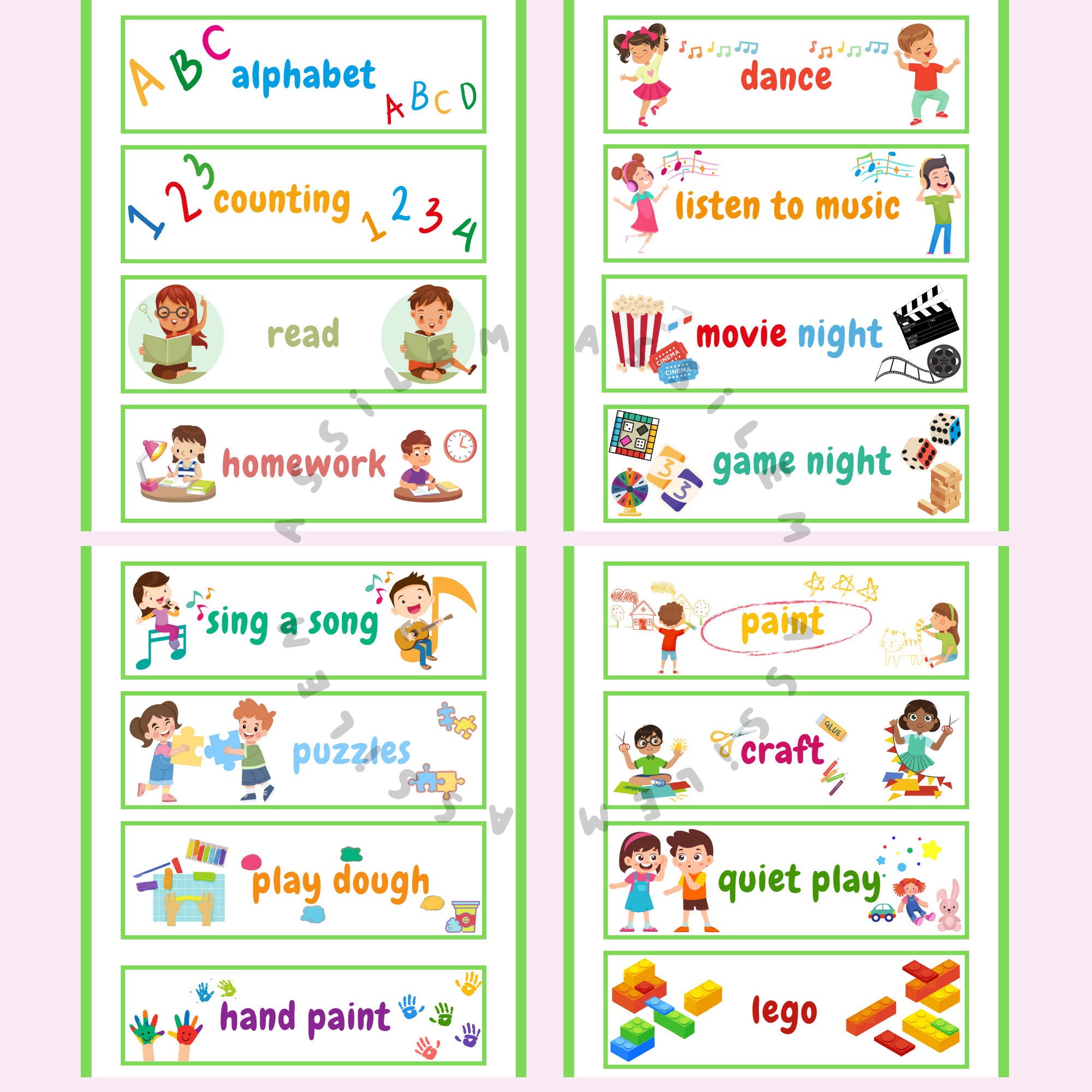 Visual Schedule Toddler Daily Routine Chart Printable Cards, Kids ...