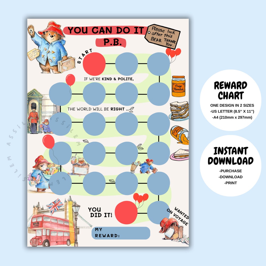 Paddington Printable Chore Tracker and Motivational Tool,printable ...