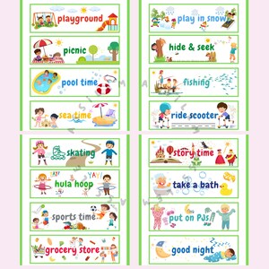 Visual Schedule Toddler Daily Routine Chart Printable Cards, Kids ...