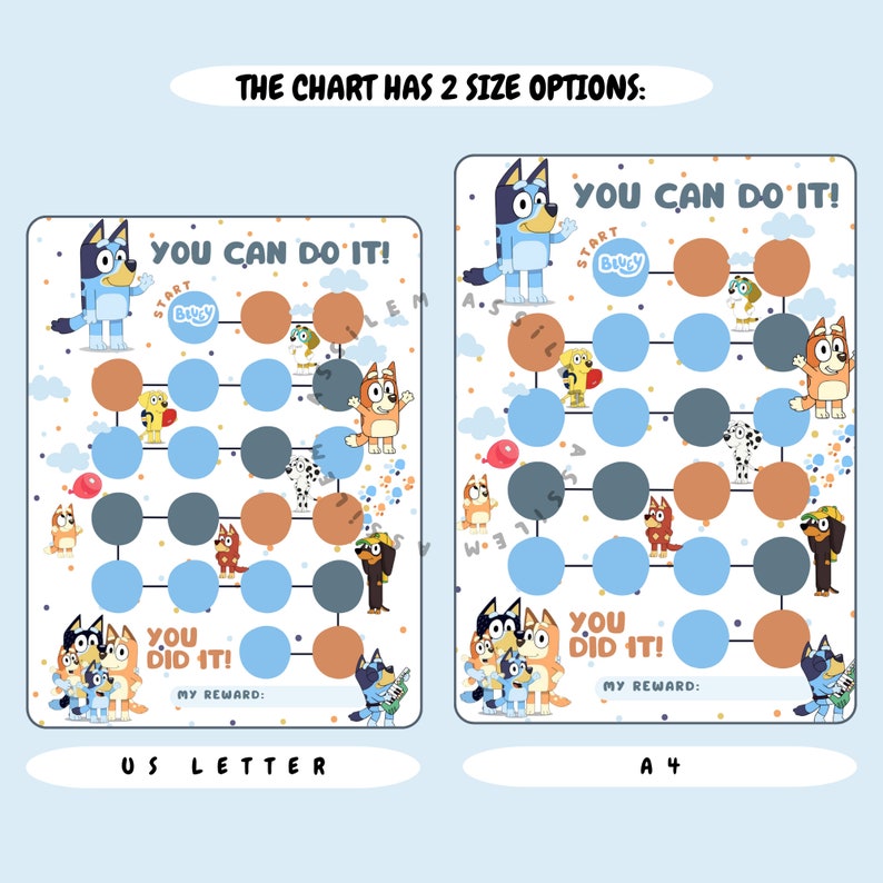 Bluey Reward Chart for Kids,printable Behavior Chart, Kids Routine ...