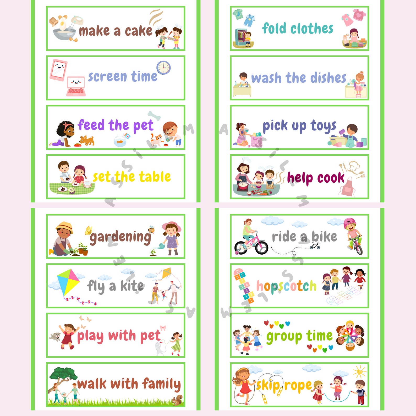 Visual Schedule Toddler Daily Routine Chart Printable Cards, Kids ...