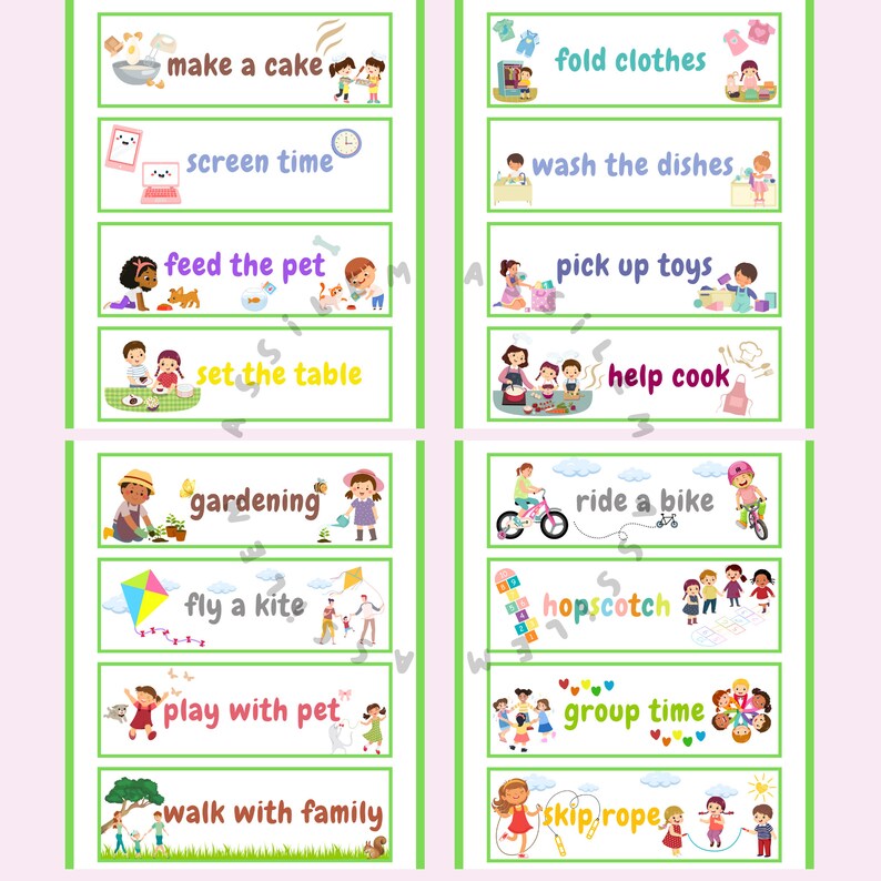 Visual Schedule Toddler Daily Routine Chart Printable Cards, Kids ...