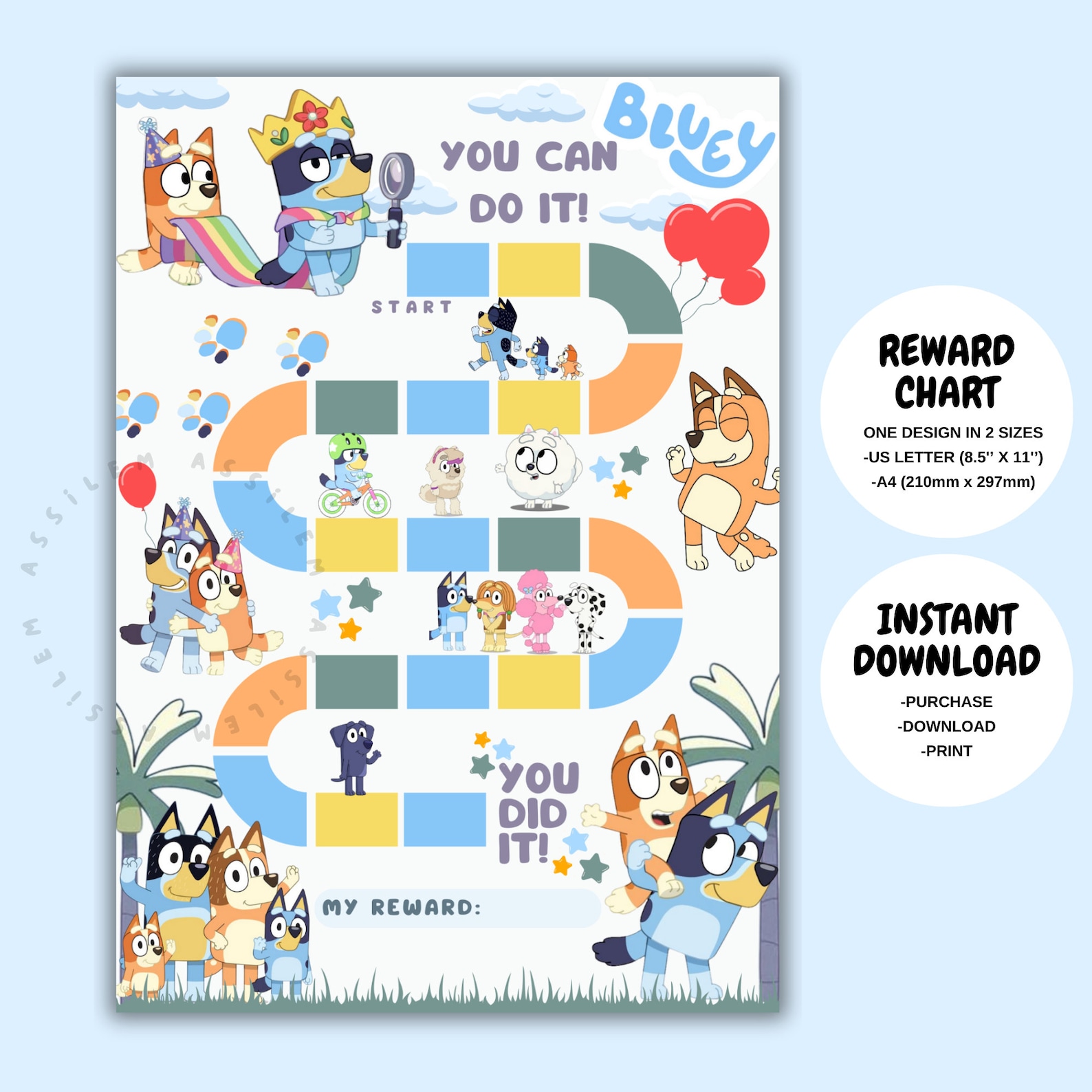 Bluey Printable Reward Chart for Kids Positive Behavior, Routine ...