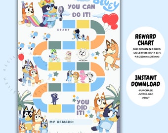 Bluey Reward Chart for Kids,printable Behavior Chart, Kids Routine ...