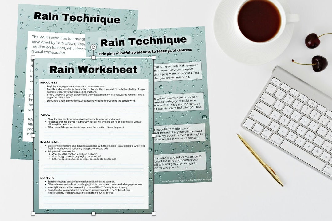 Rain Technique Worksheets - Etsy