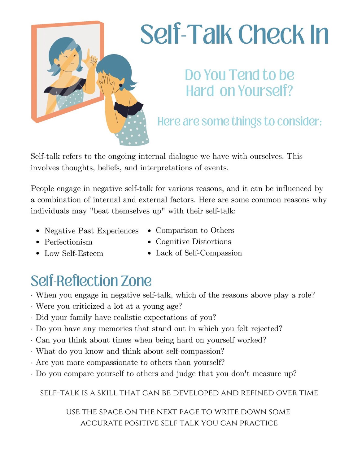 Worksheets Self Talk - Etsy