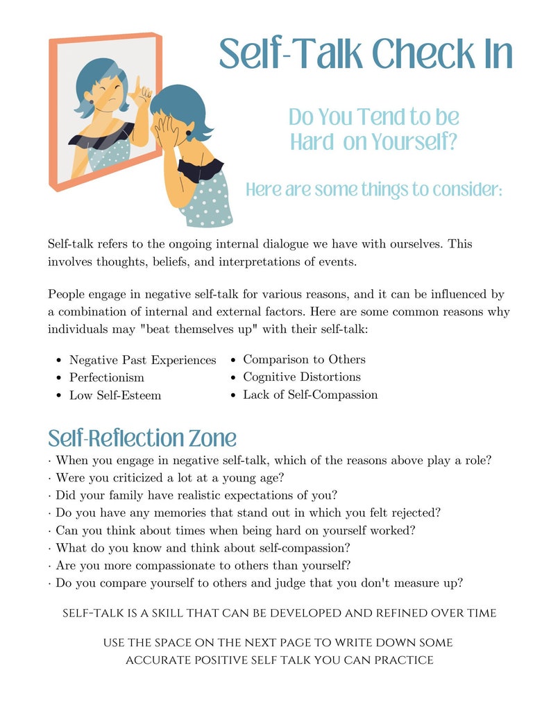 Worksheets Self Talk - Etsy
