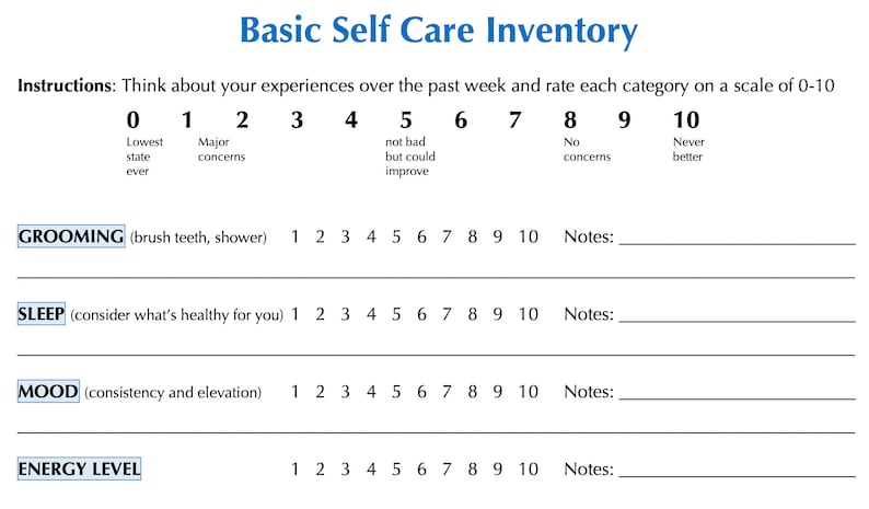 Basic Self-care Inventory - Etsy