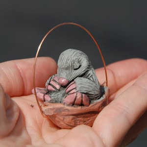 Sleeping Mole Walnut Ornament - Etsy