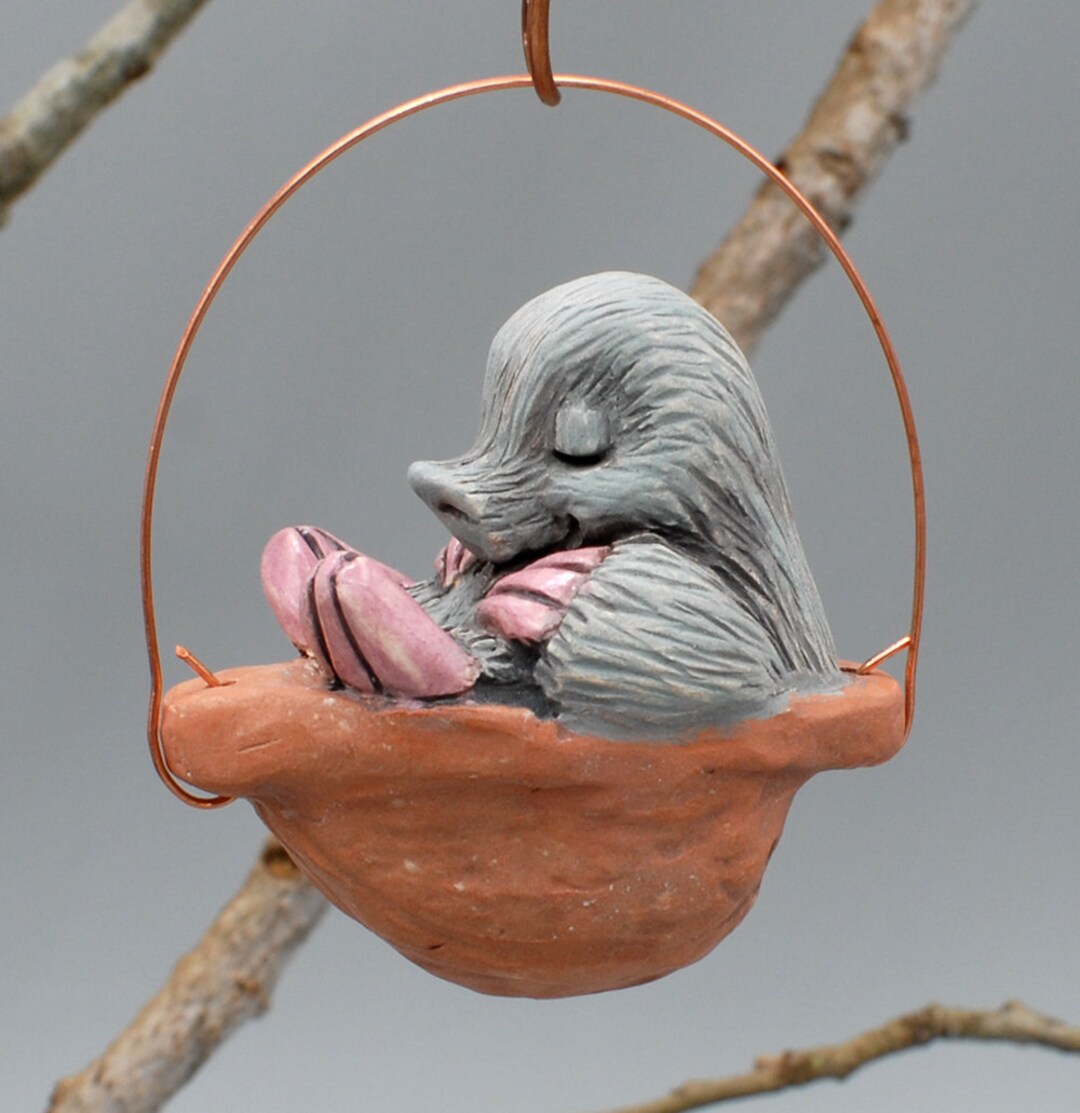 Sleeping Mole Walnut Ornament - Etsy
