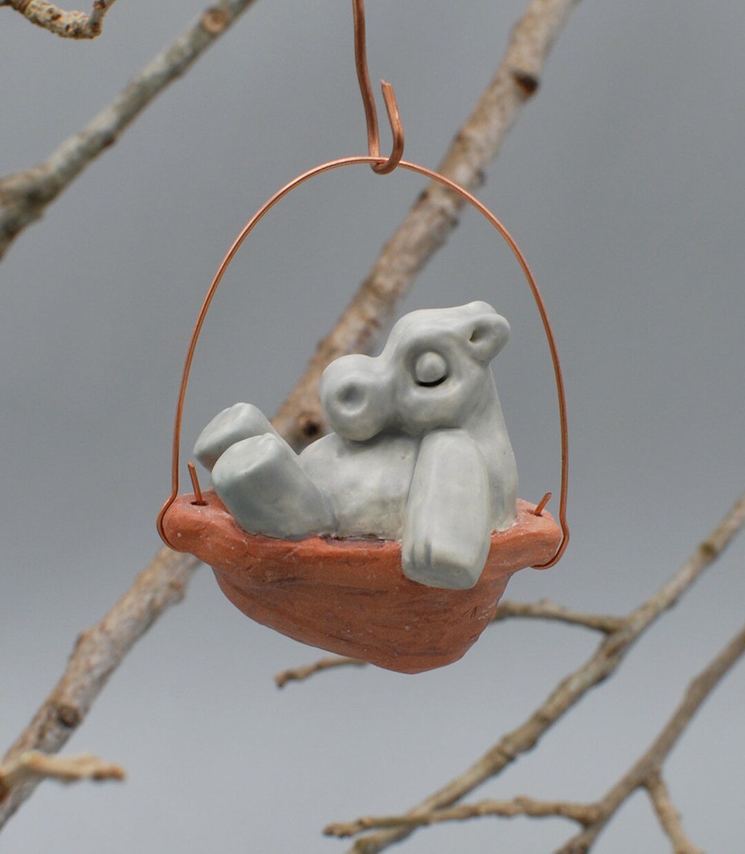 Hippo Sleeping in A Nut Ornament - Etsy