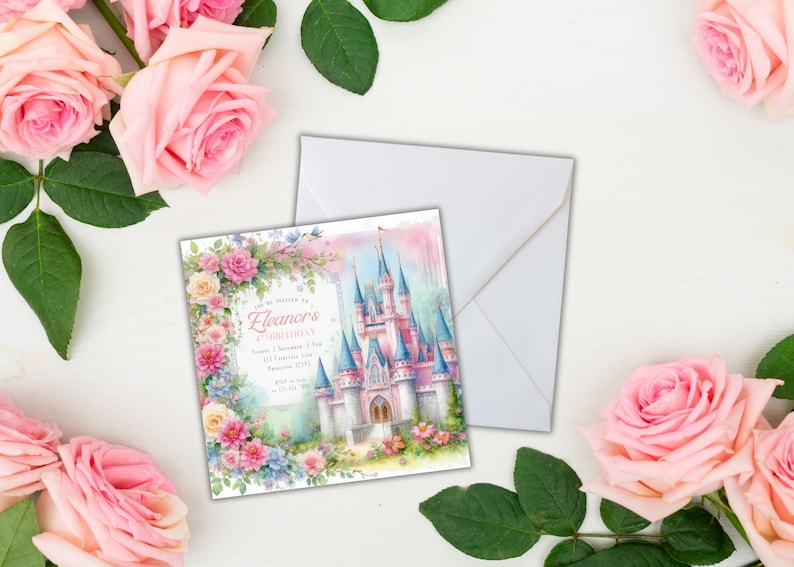 Fairytale Princess Birthday Invitation Template | Editable Castle Party ...