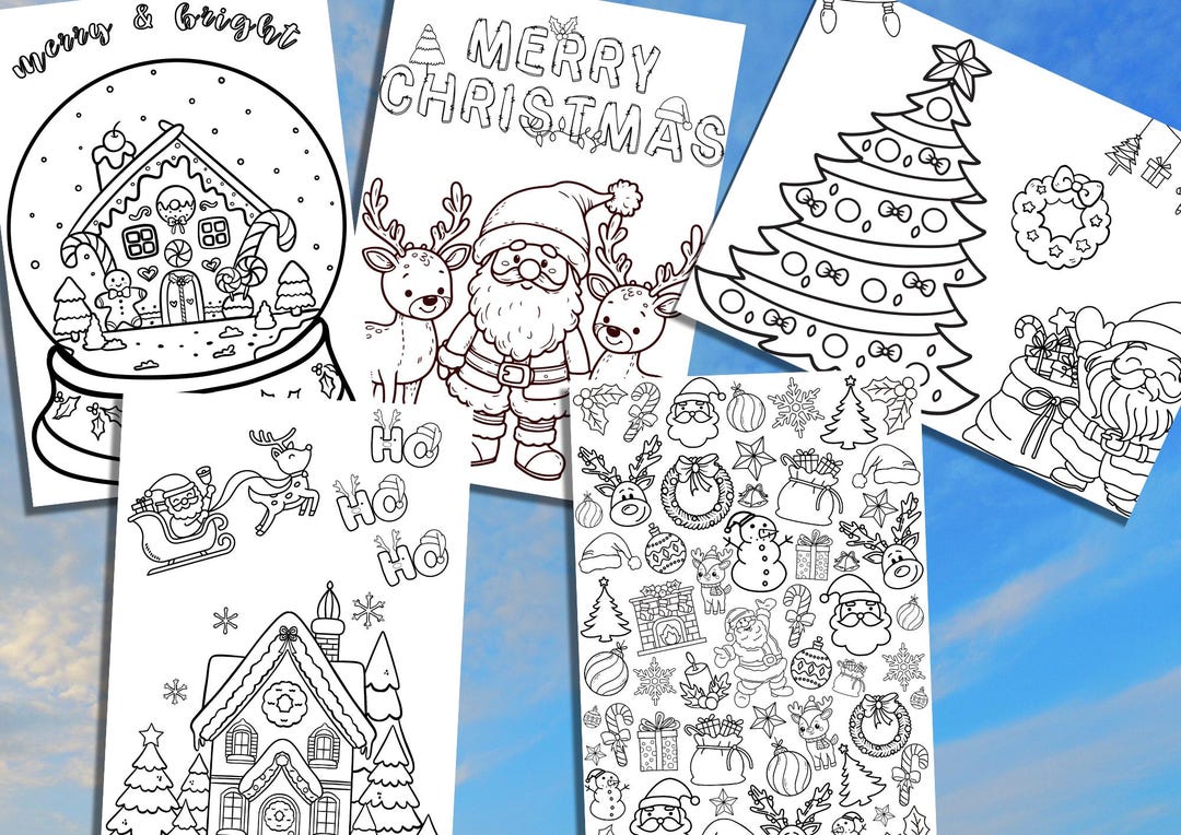 Whimsical Christmas Coloring Pages for All Ages Festive Fun With Santa ...