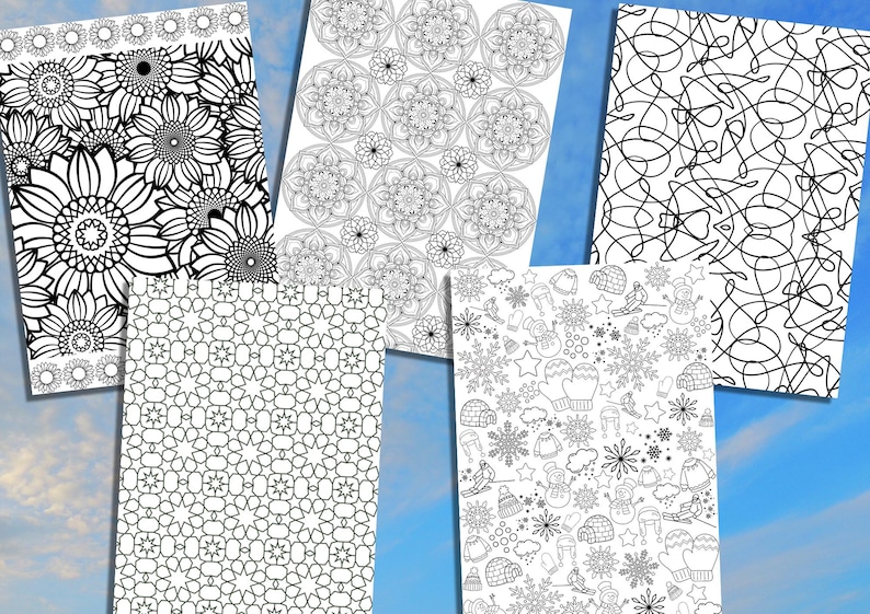Mindfulness Pattern Coloring Pages Bundle | Relaxing Designs for Adults ...