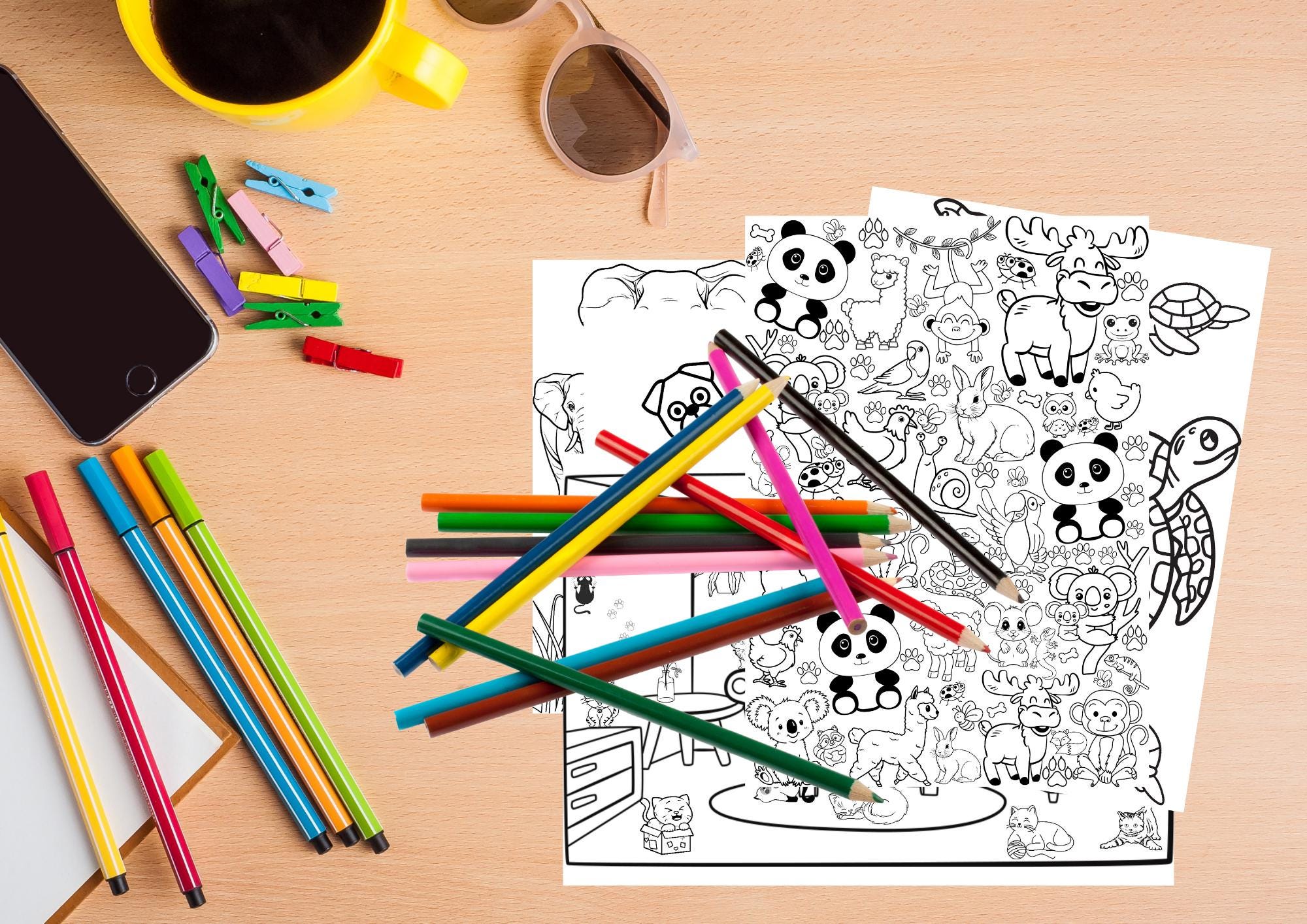 Animal Coloring Pages Bundle: Forest, Jungle, Pets (printable Fun) - Etsy