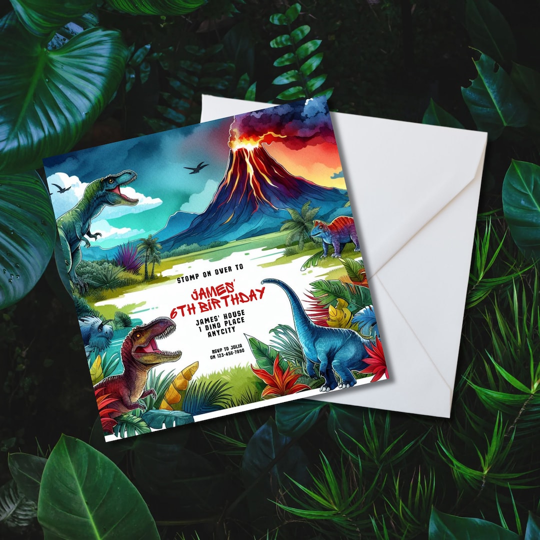 Dinosaur Birthday Invitation: Jurassic Dino Theme (digital Download) - Etsy