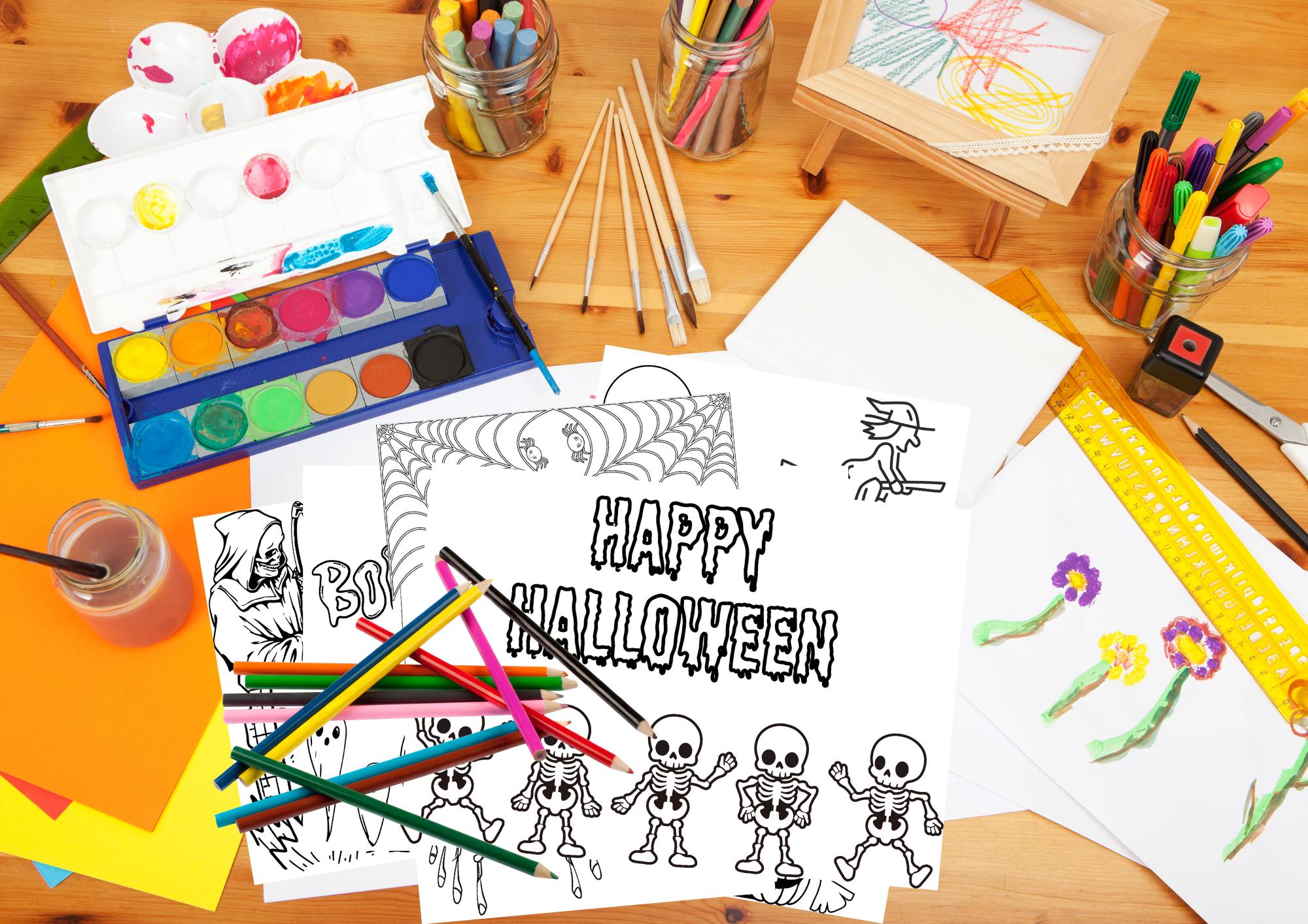 Spooky Halloween Coloring Pages - Instant Download | 5-page Bundle of ...