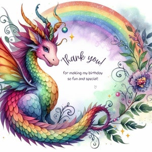Printable Custom Rainbow Dragon Party Bundle - Etsy