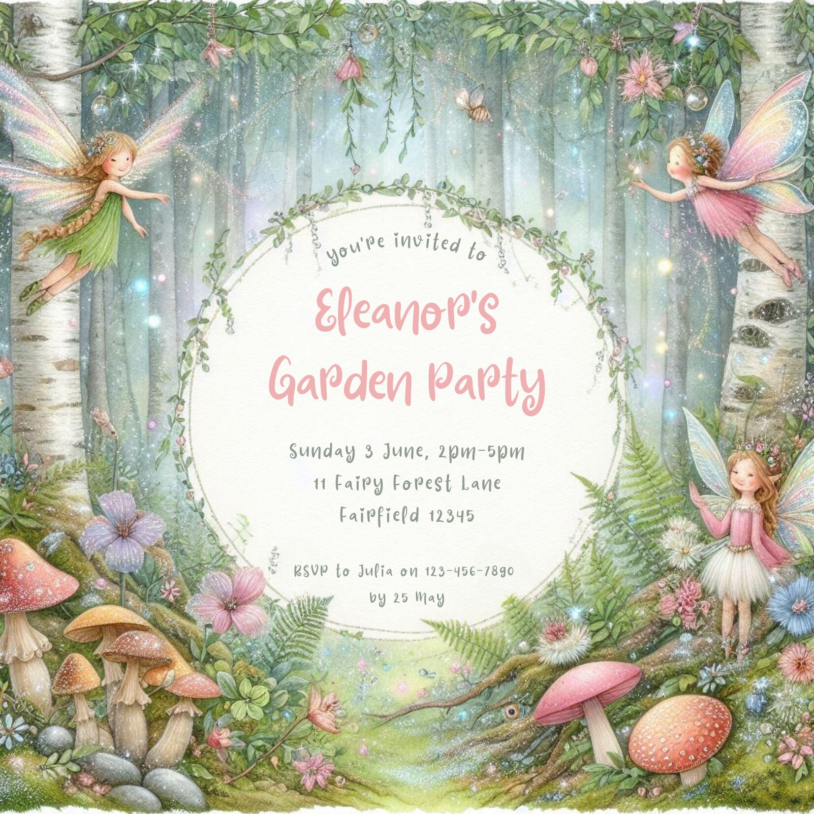 Customizable Enchanted Fairy Forest Invitation - Etsy