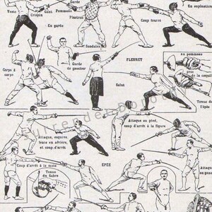 Fencing Moves French Dictionary Paris France Athletic Sports Chart to ...