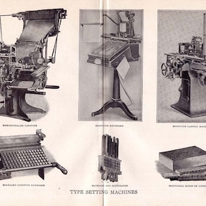 Type Setting Printing Machines 1912 Linotype Monotype Printers - Etsy
