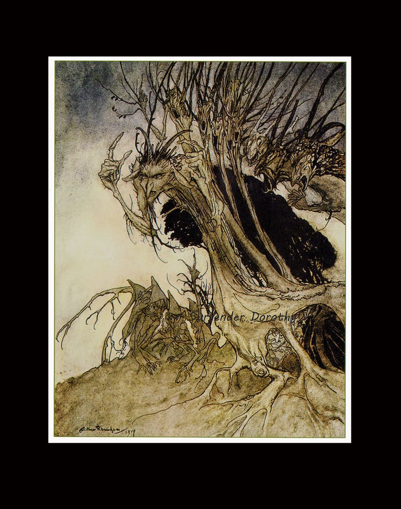 Devil Tree Arthur Rackham Vintage Children's Nursery - Etsy