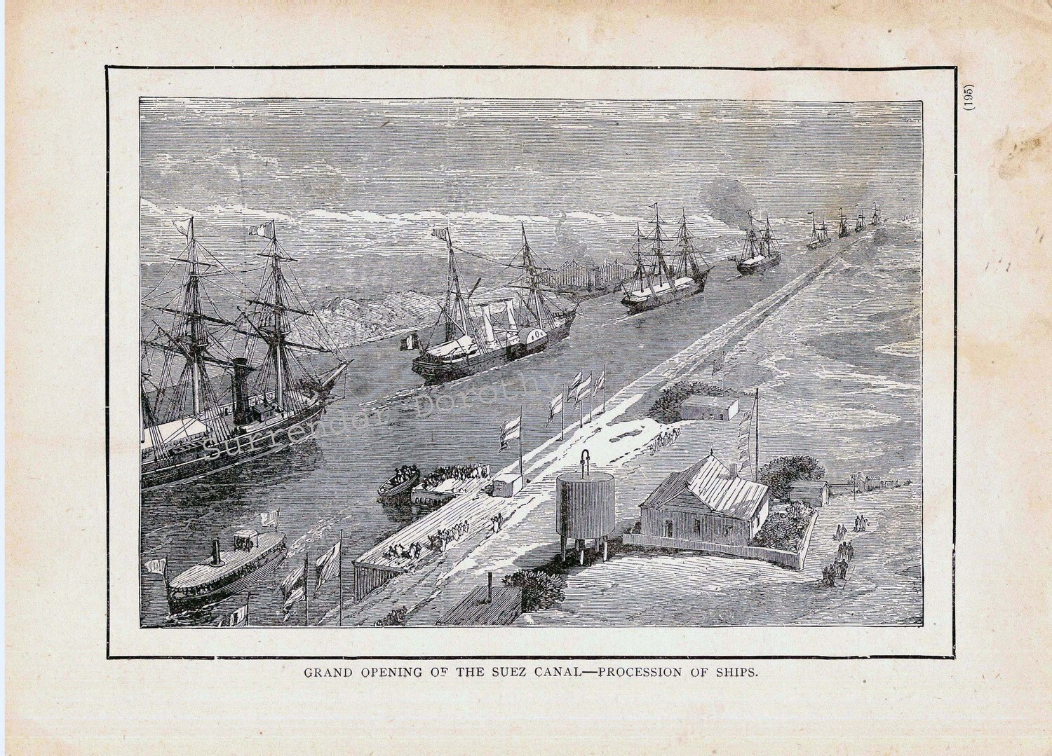 Suez Canal Grand Opening 1892 Vintage Victorian Natural History ...