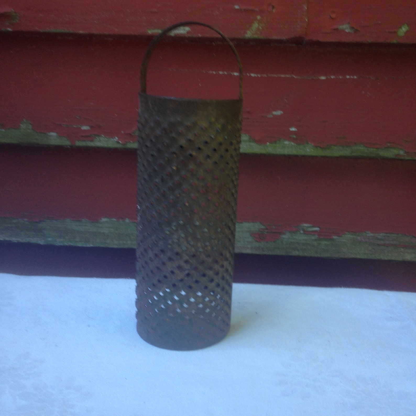 Early Cheese Grater Half Moon Half Round Steel Primitive Handmade ...