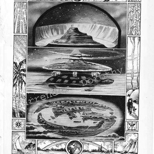 Flat Earth Disk World Chart 1928 Mythology Print to Frame - Etsy