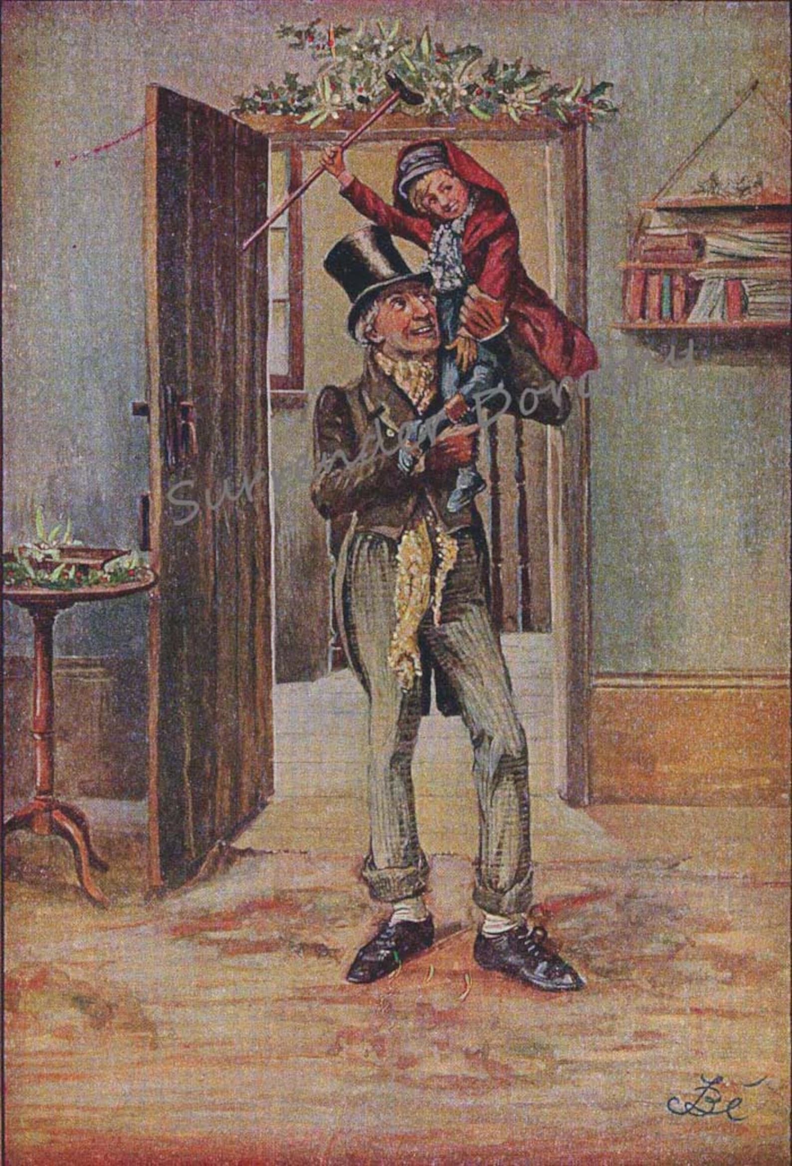 Tiny Tim & Bob Cratchit Frederick Barnard 1920s Vintage Dickens ...