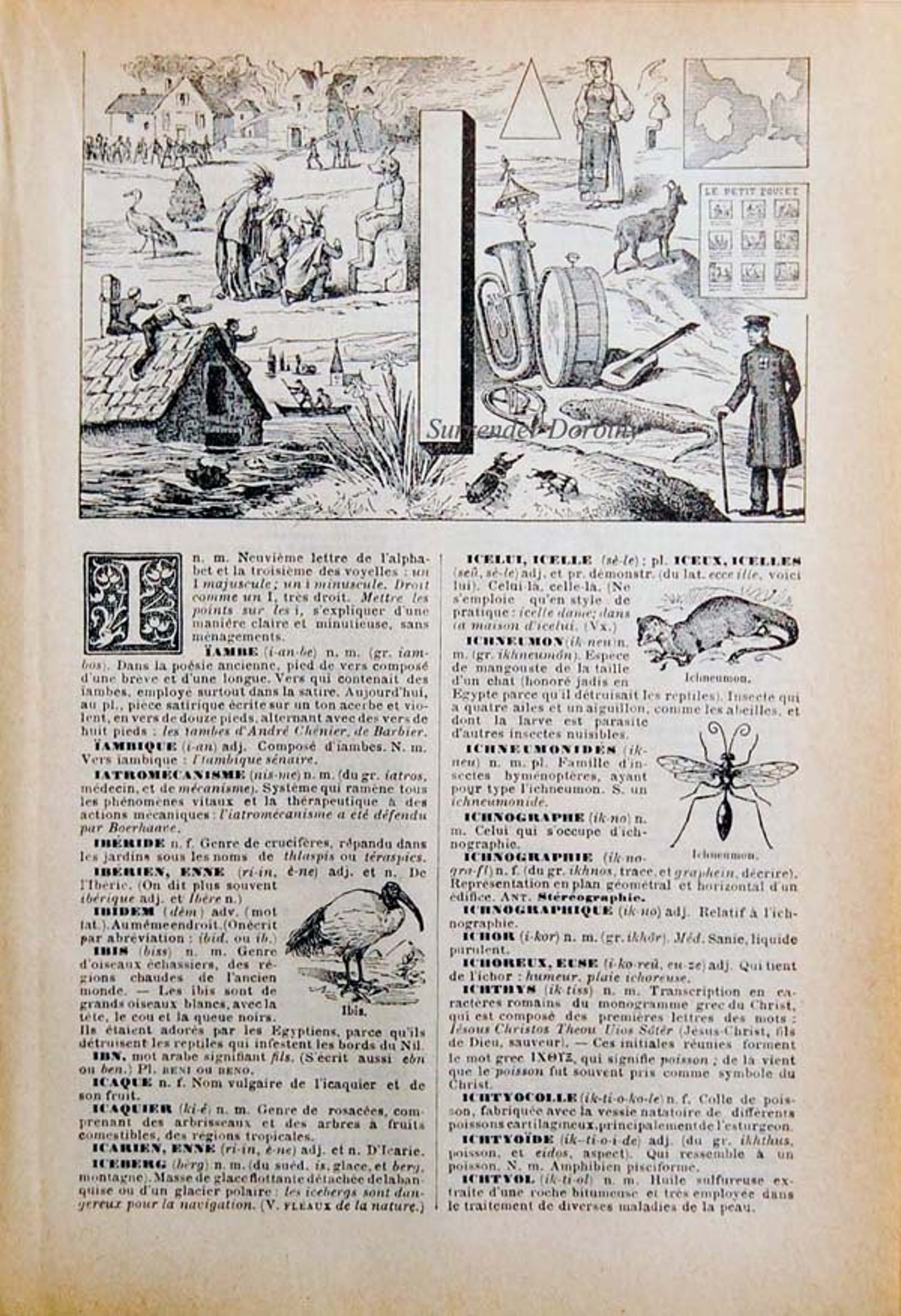 Letter I French Dictionary Alphabet Chart Paris France to - Etsy