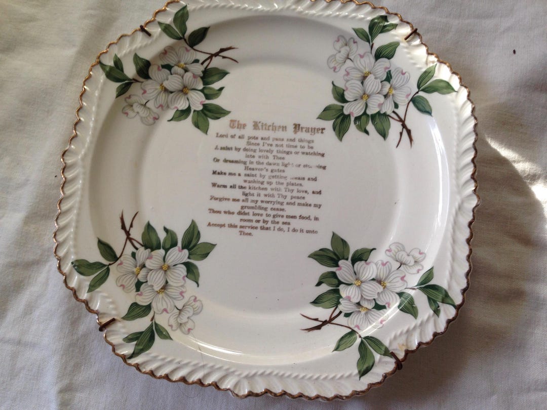 The Kitchen Prayer Plate Vintage Mid Century Christian Home Decor ...