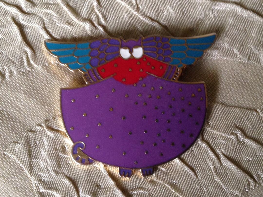 Laurel Burch Pin Brooch Pendant ANGELICAT CAT Cloisonne Vintage Jewelry ...
