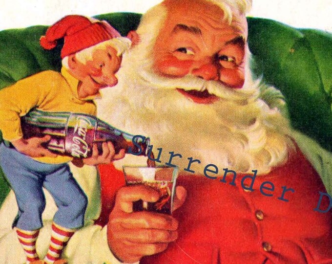Santa Suggests A Coke Haden Sundbloom Vintage Original 1960s Coca Cola ...