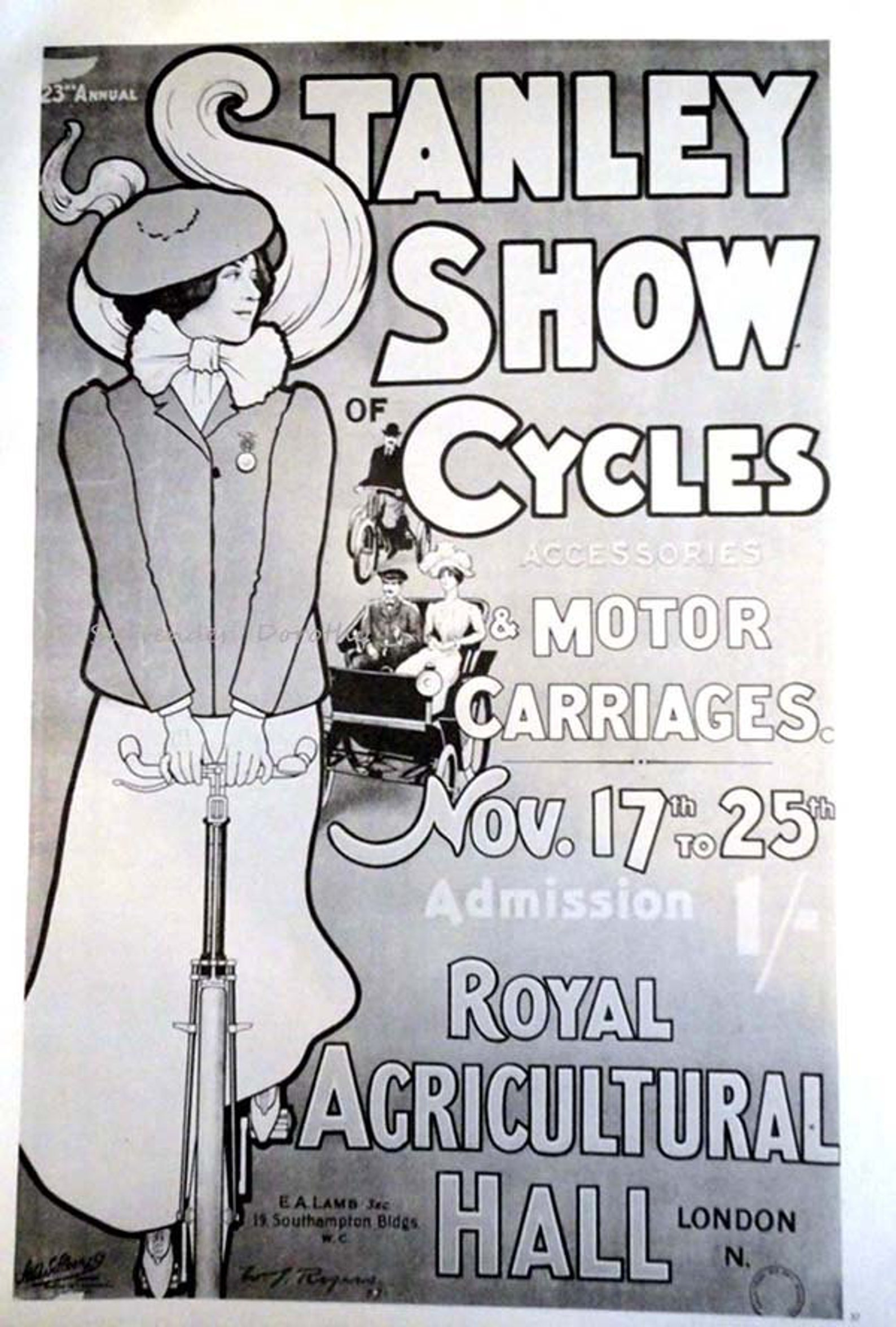 Stanley Bicycle Show Art Nouveau Advertisement London England - Etsy