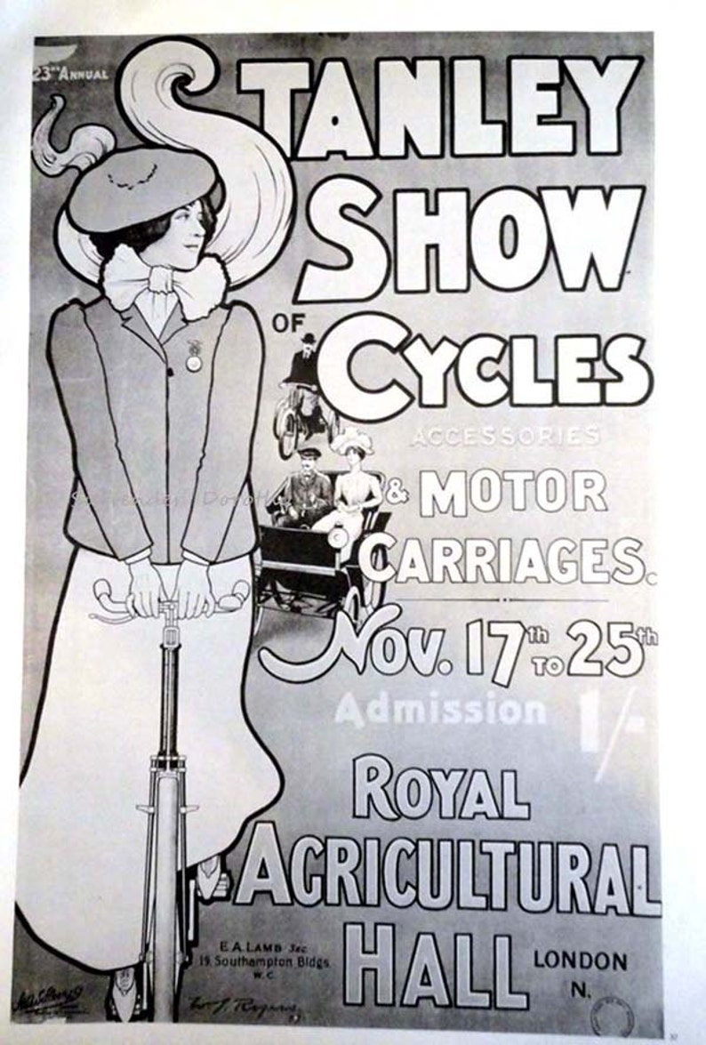 Stanley Bicycle Show Art Nouveau Advertisement London England - Etsy