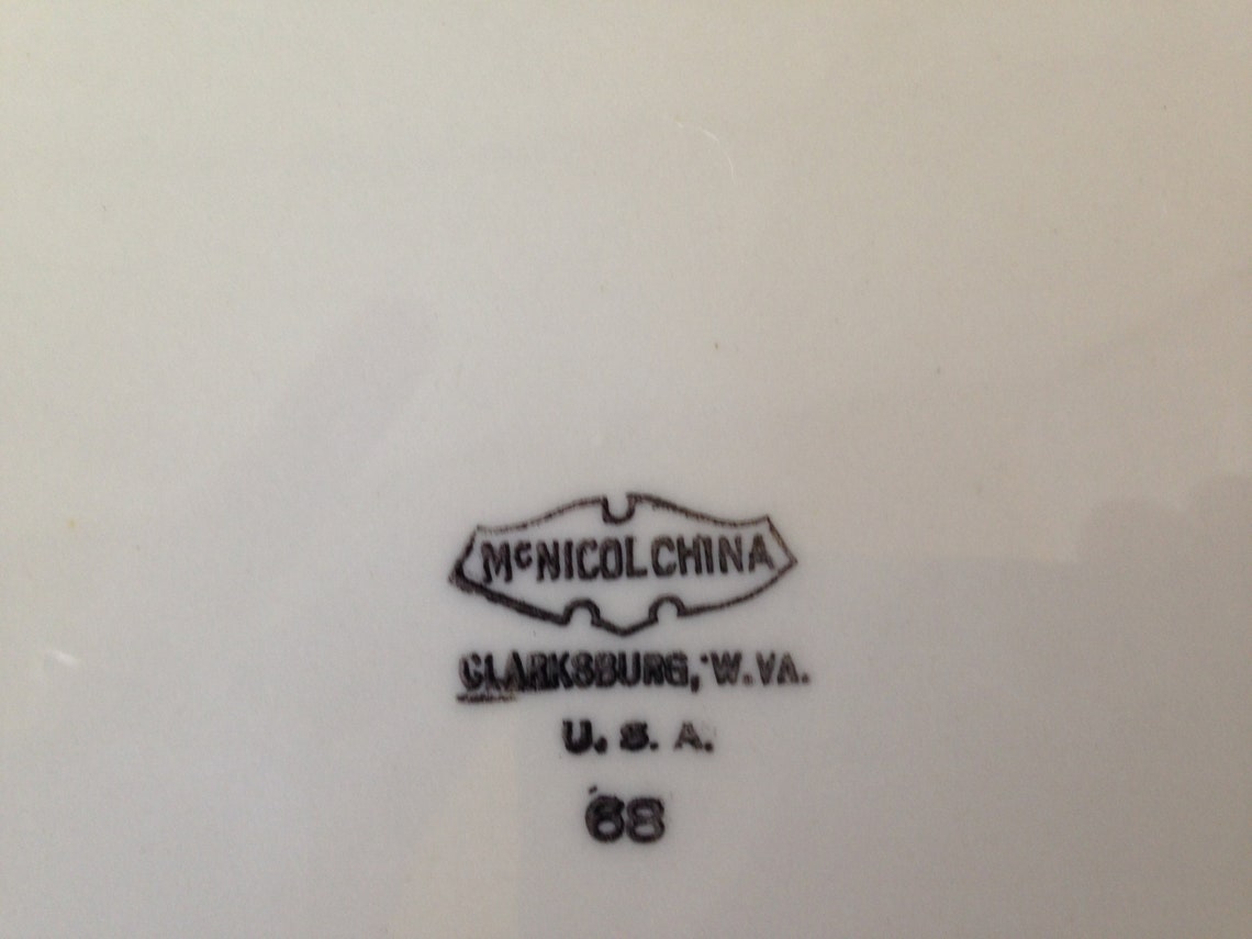 7 Mcnicol Martin Plates Black White Ironstone Classic Roadside ...