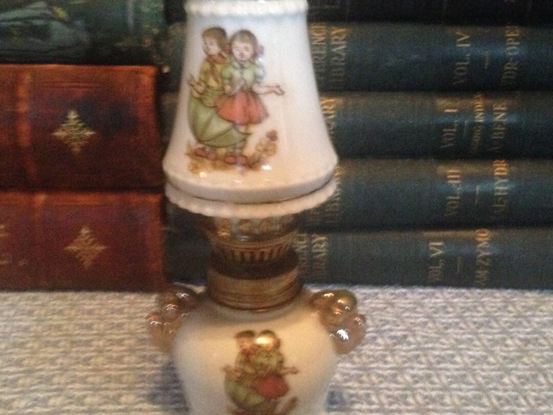 Vintage Miniature Porcelain Oil Lamp 1960s Children Rainy Day - Etsy