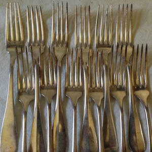 Dinner Forks Silver Plated Flatware Vintage G&S Berndorf 12 Twelve ...