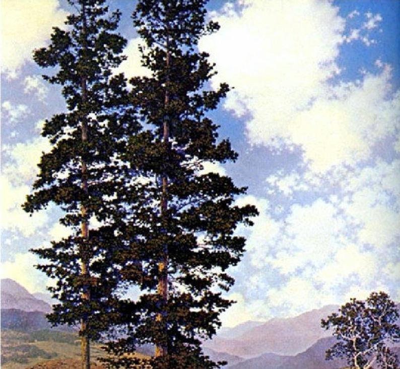 New Hampshire Thy Templed Hills Maxfield Parrish 1930s Art Nouveau Lithograph Poster Print to ...