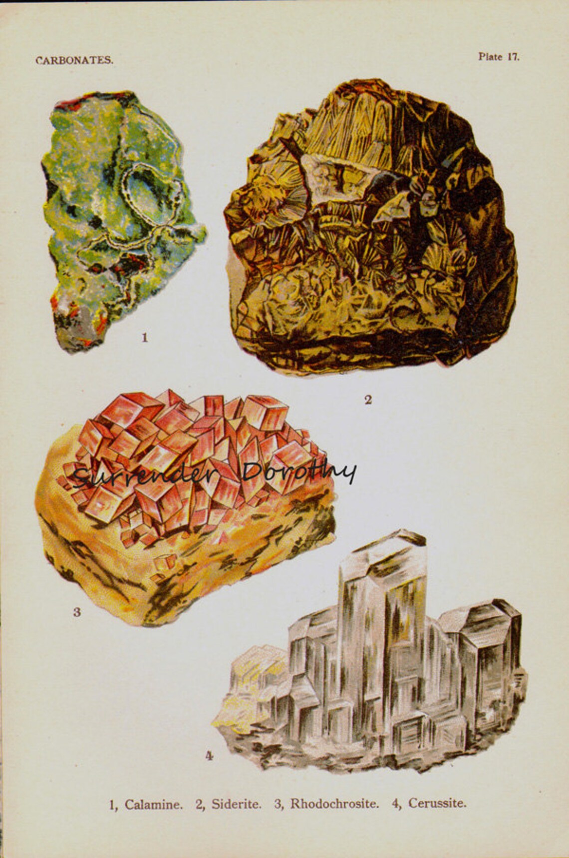 Calamine Siderite Rhodochrosite Cerussite Crystal Stone - Etsy