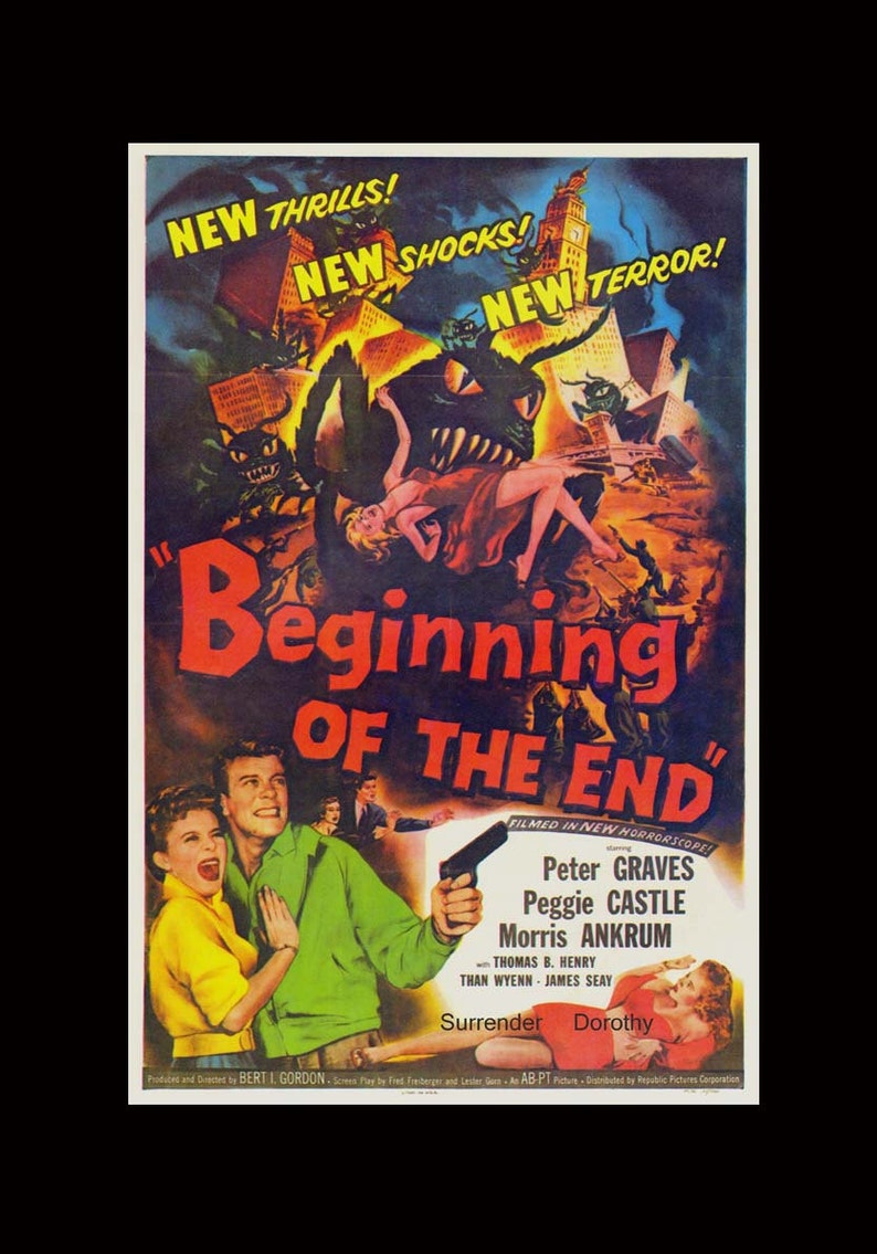 Beginning of the End 1950s Sci Fi Horror Movie Poster Full - Etsy