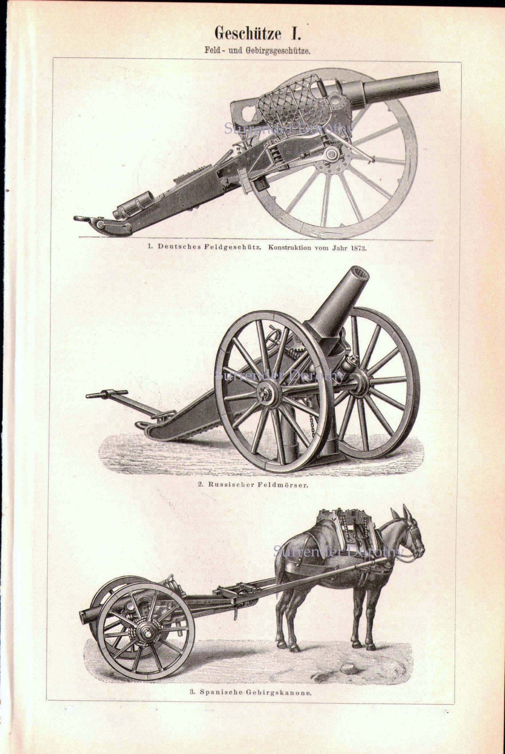 Cannons Guns Weapons of War 1887 Vintage Victorian Era - Etsy