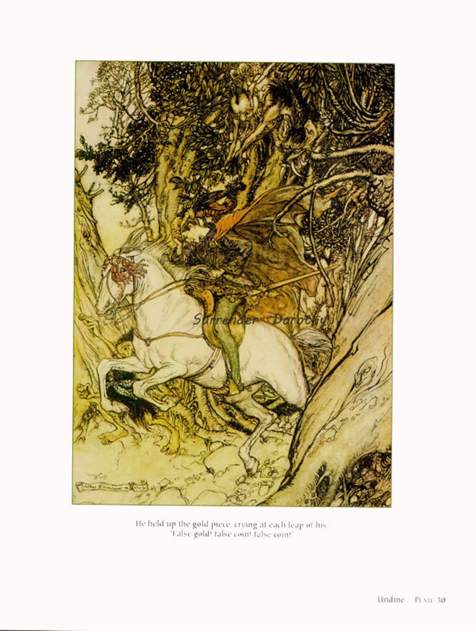 Undine Little Mermaid Arthur Rackham Vintage Children's Nursery ...