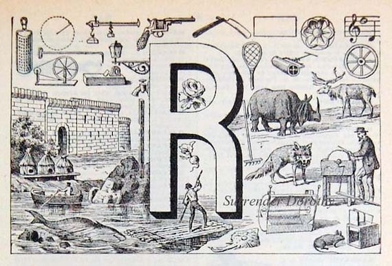 Letter R French Dictionary Alphabet Chart Paris France to | Etsy